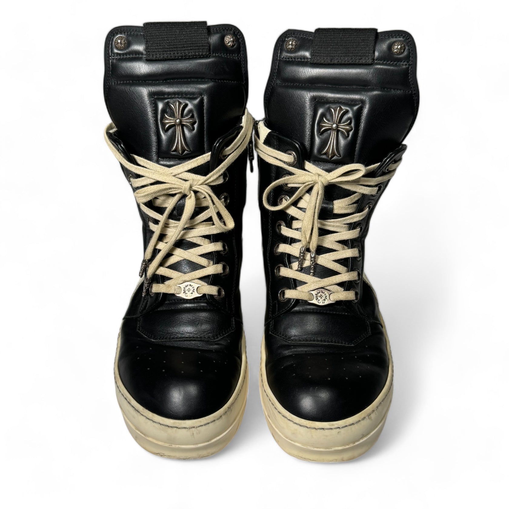 Chrome Hearts x Rick Owens Geobasket Sneakers Black / Milk - YP ...
